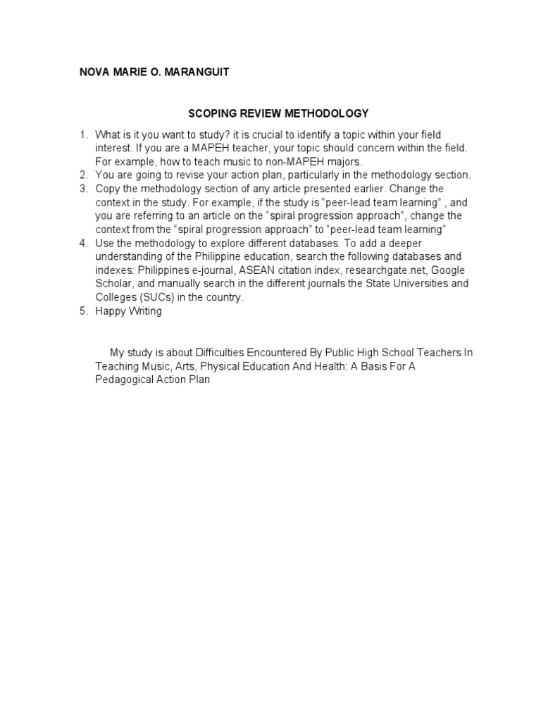 Scoping Review Methodology | PDF | Learning | Applied Psychology