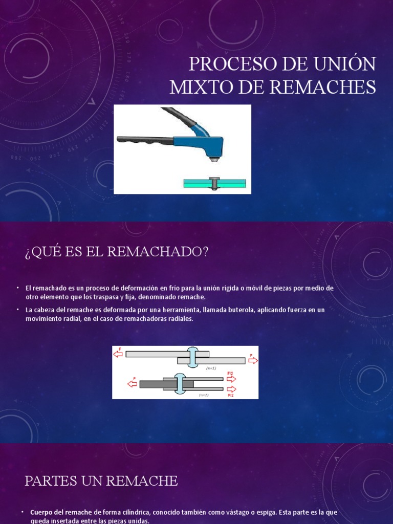 Proceso de Unión Mixto de Remaches | PDF | Remache | Perforar