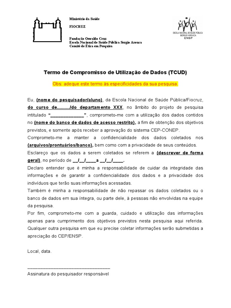 TCUD - Modelo CEP ENSP | PDF