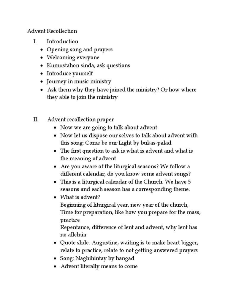 Advent Recollection | PDF | Advent | Christian Worship And Liturgy