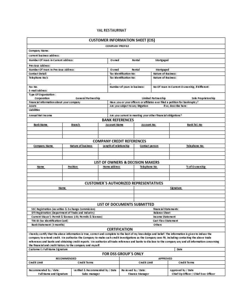Customer Information Sheet | PDF | Finance & Money Management | Credit