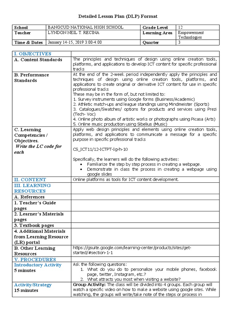 CS - ICT11 - 12 ICTPT Ig H 10a | PDF | Educational Technology | Teaching