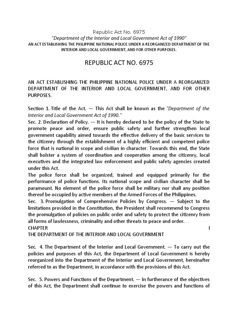Philippine National Police Act 1990 | PDF | Inspector | Police