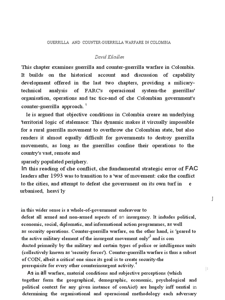 Guerrilla and Counterguerrilla Warfare in Colombia | PDF | Counter ...