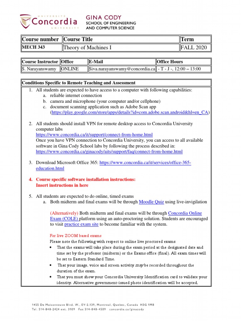 MECH 343 Course Outline 2020 | PDF | Test (Assessment) | Gear
