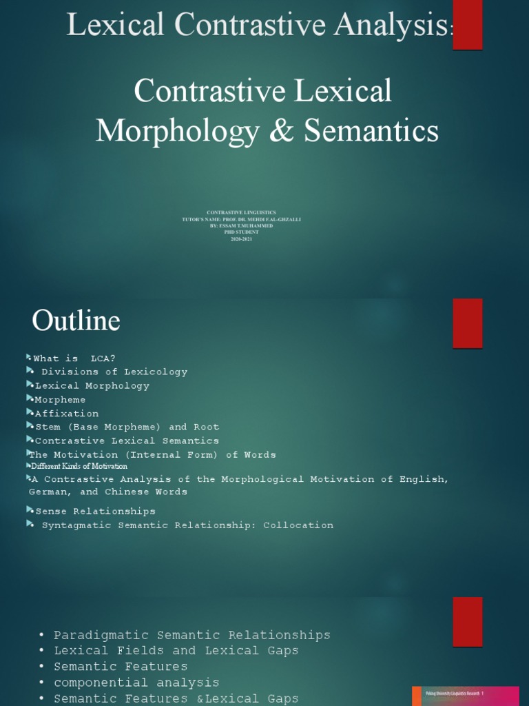 Lexical Gaps in Contrastive Analysis | PDF | Morphology (Linguistics ...
