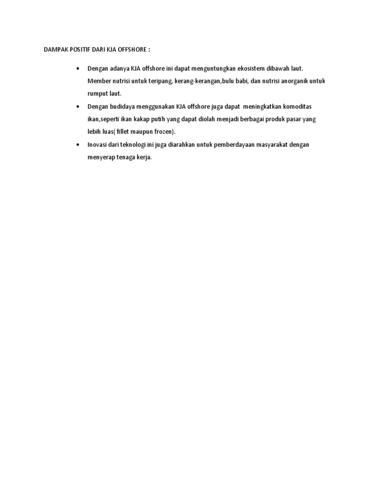 Dampak Positif Dari Kja Offshore | PDF