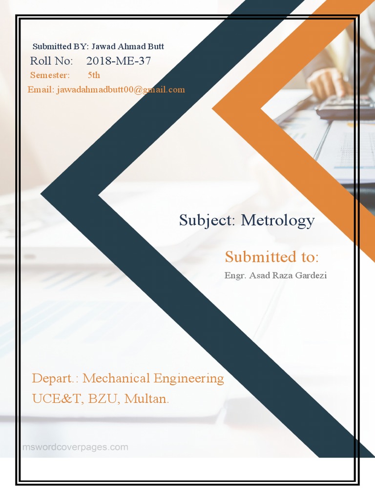 2018-Me-37, Jawad Ahmad Butt, Metrology Assignment | PDF