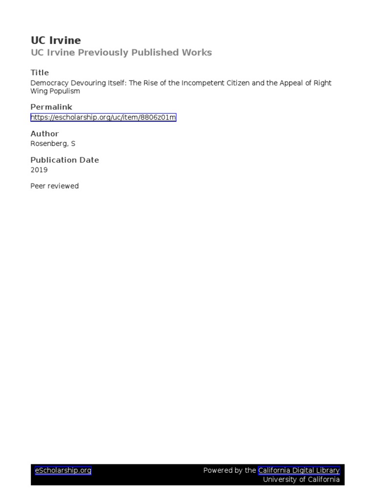 Democracy Devouring Itself | PDF | Populism | Governance