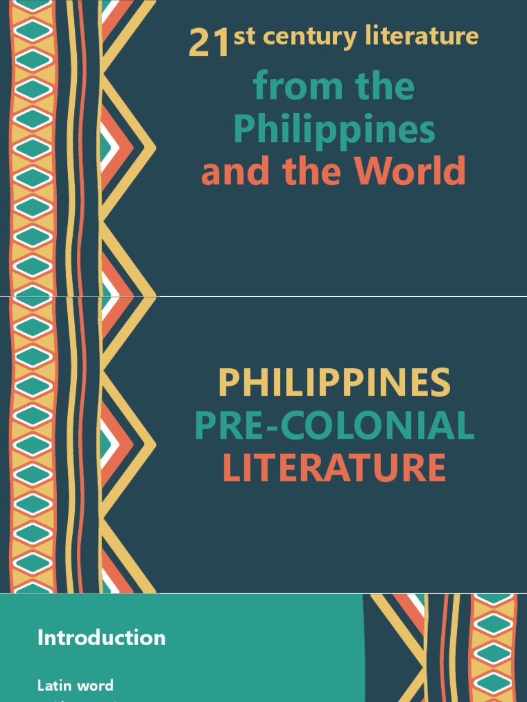 PHILIPPINES Pre Colonial Literature | PDF | Traditional Stories | Poetry
