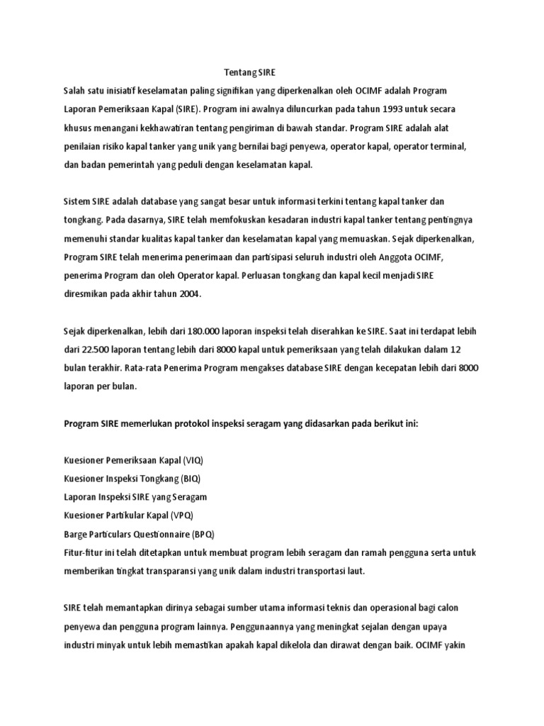 Tentang SIRE | PDF