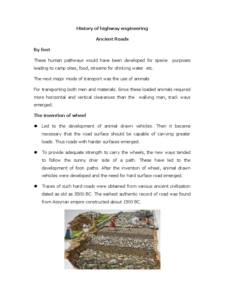 History of Highway Engineering Ancient Roads by Foot | PDF | Road ...