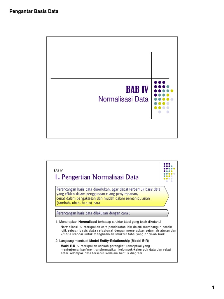 BAB IV Normalisasi Data | PDF