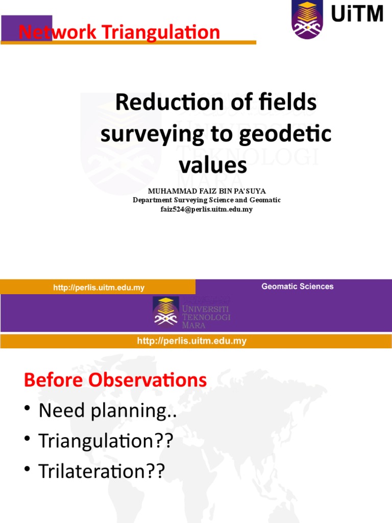 Geodetic Network Triangulation Methods | PDF | Surveying | Triangle
