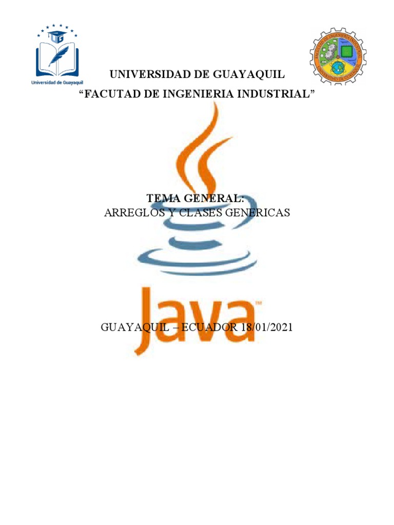 Arreglos y Clases Genericas de JAVA | PDF | Estructura de datos de matriz | Lenguaje de programación