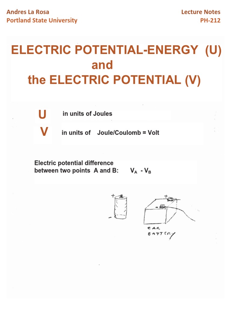 Lecture On Electrical Potential For Advanced Level Students | PDF ...