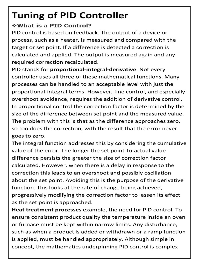 PID Tuning | PDF | Control Theory | Systems Theory