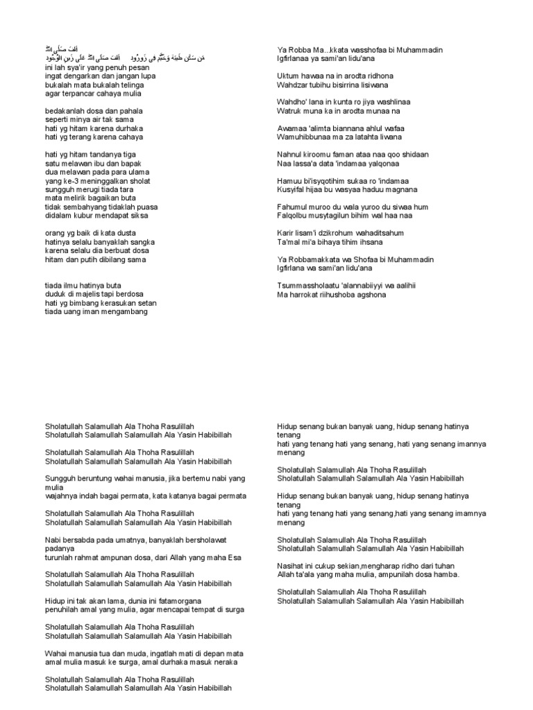 Shalawat Lirik | PDF