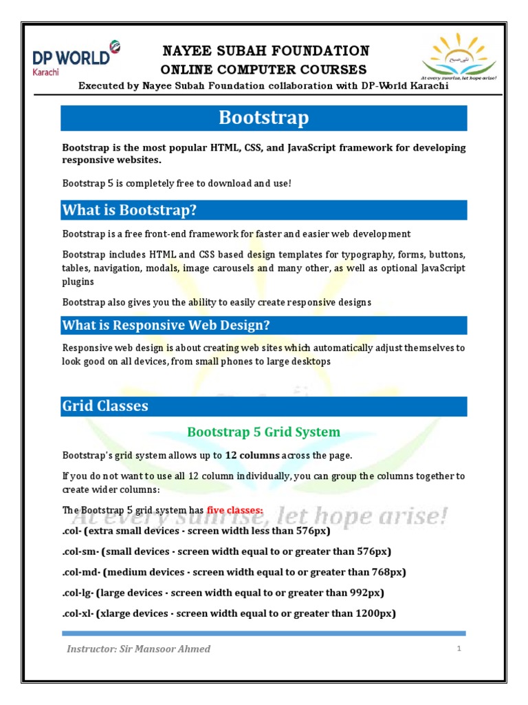 Introduction To Bootstrap | PDF
