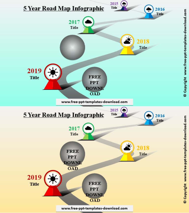 5 Year Road Map Infographic: Title Free PPT Downl OAD | PDF | Business