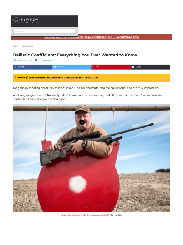 Ballistic Coefficient - Everything You Ever Wanted To Know - Pew Pew ...