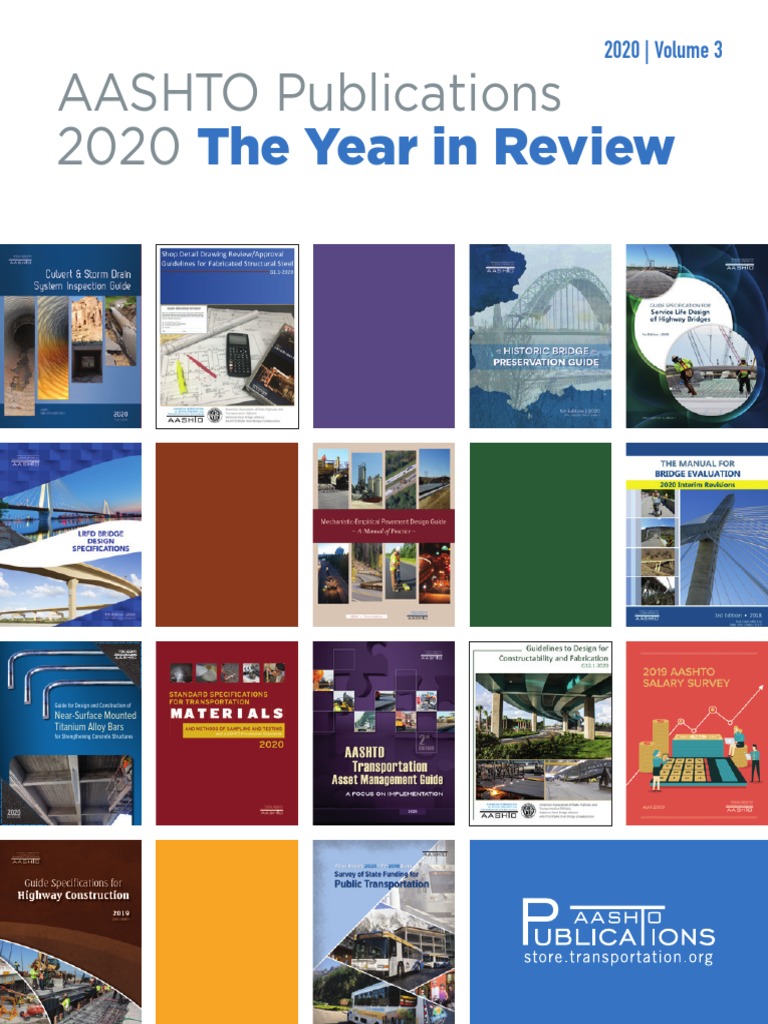 The Year in Review: AASHTO Publications 2020 | PDF | Specification ...