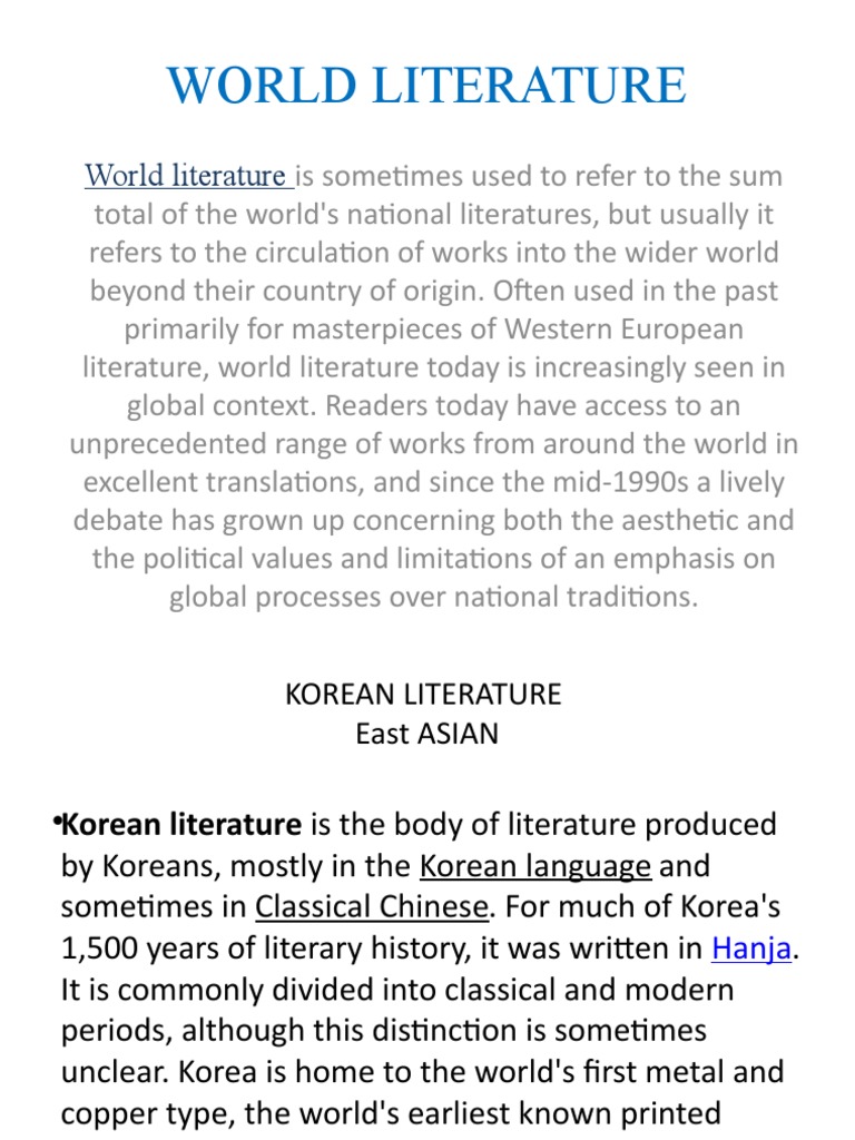 World Literature | PDF | Canada | Poetry