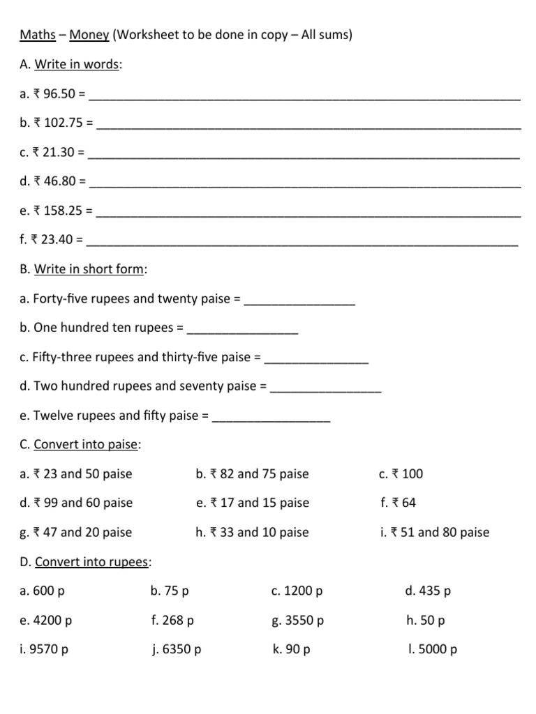 Maths - Money | PDF | Currency | Foreign Exchange Market