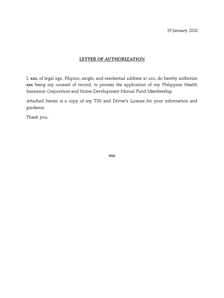 Letter of Authorization For Pag-Ibig and Philhealth - IGV - 29 January ...