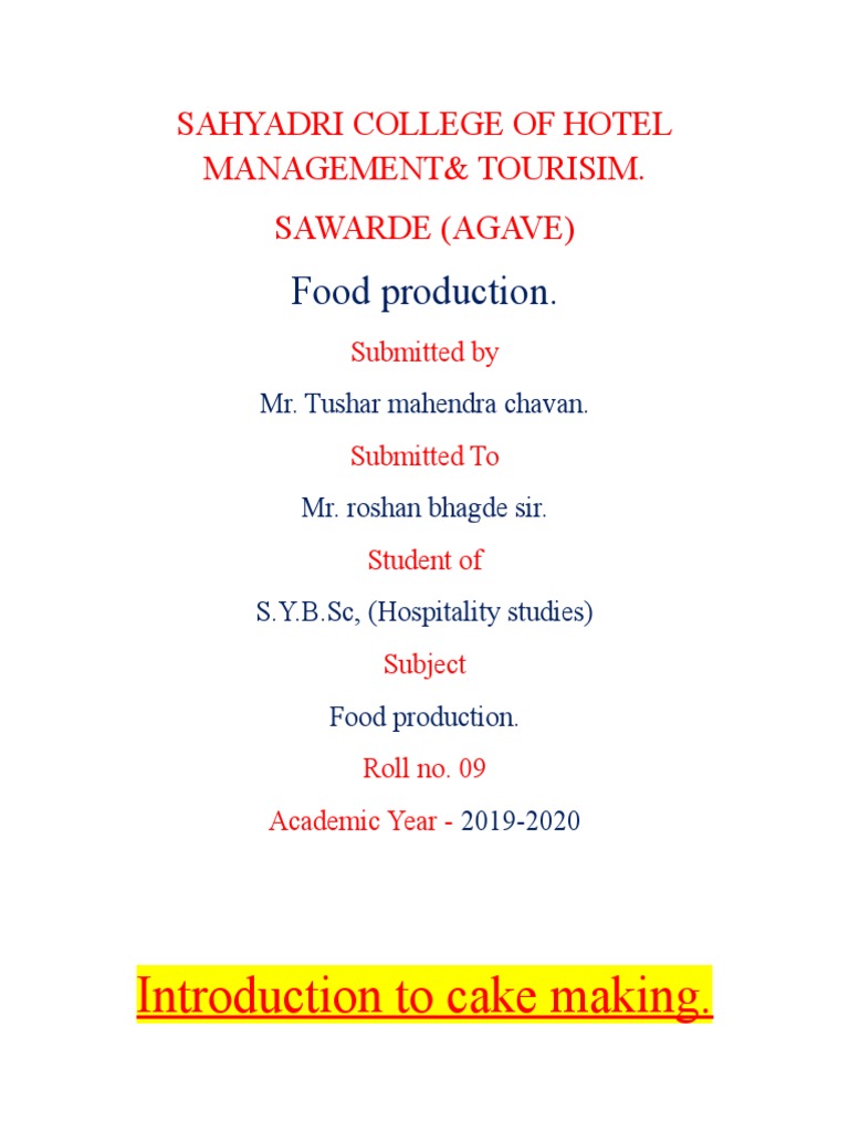 Food Production Project | PDF | Cakes | Flour