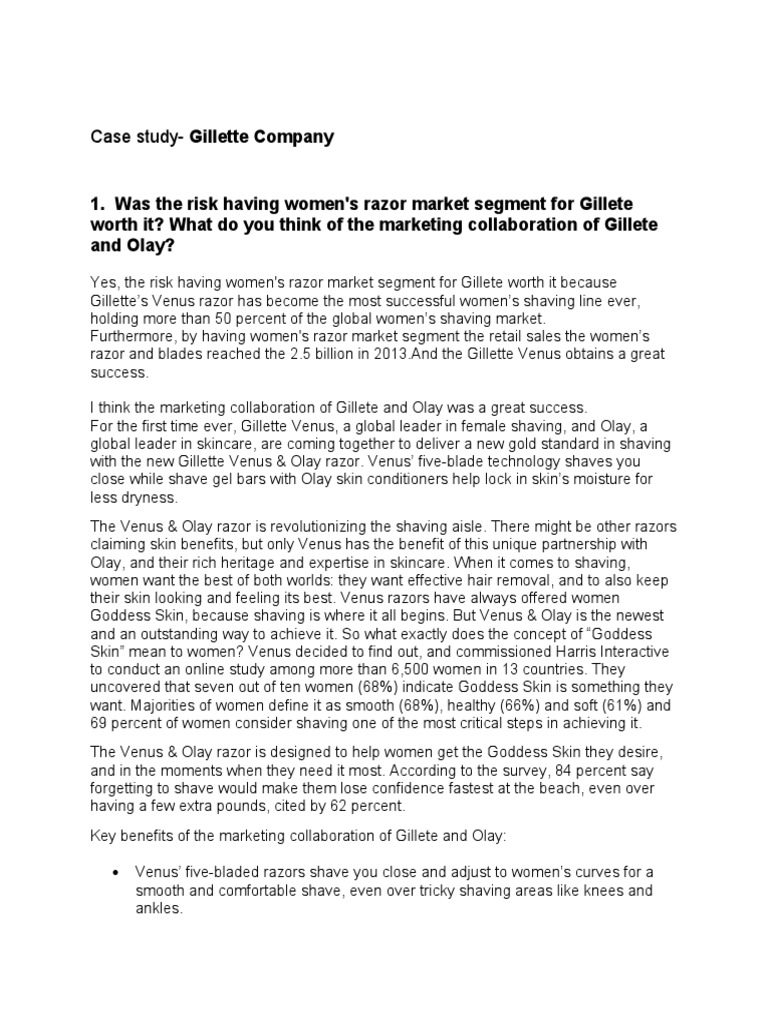 Case Study - Gillette Company | PDF | Shaving | Razor