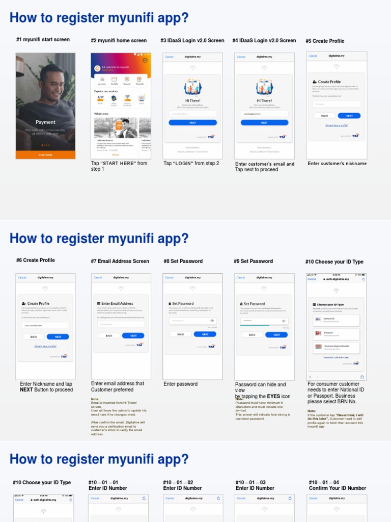 Step Register MyUnifi App | PDF | Password | Cyberspace