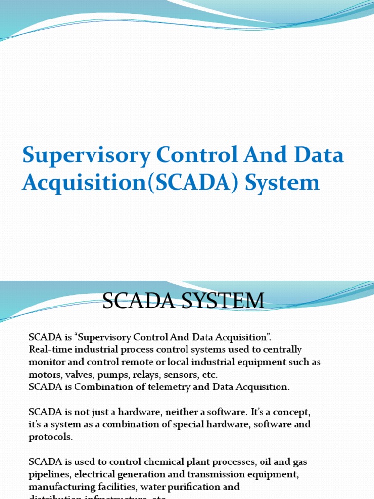 Supervisory Control and Data Acquisition (SCADA) System | PDF | Scada | Programmable Logic ...