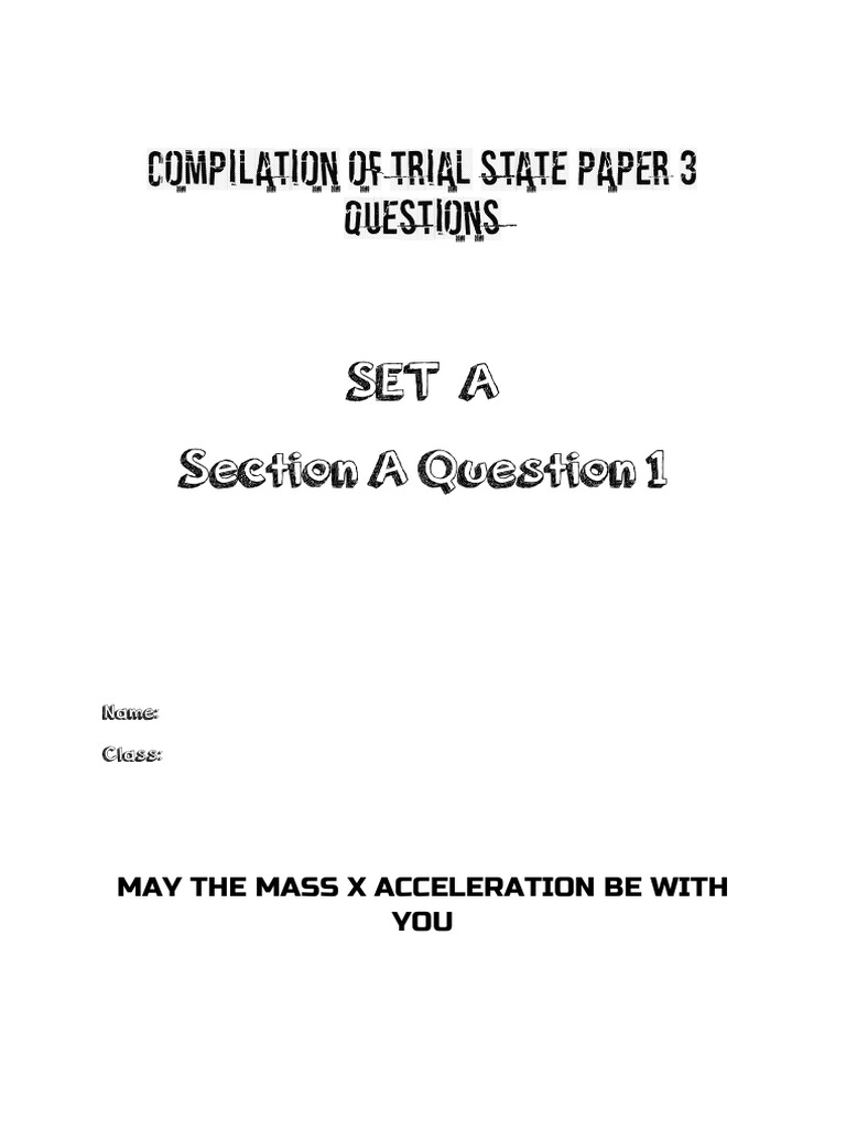 Trial Physics Paper 3 Questions | PDF | Teaching Methods & Materials ...