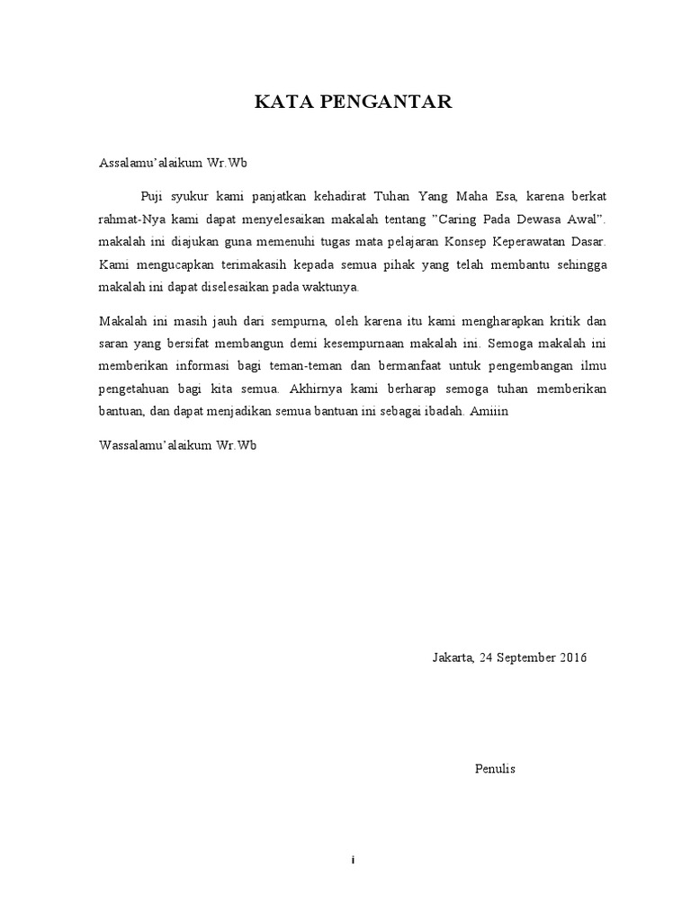 Makalah Caring Dewasa Awal KDK Print | PDF