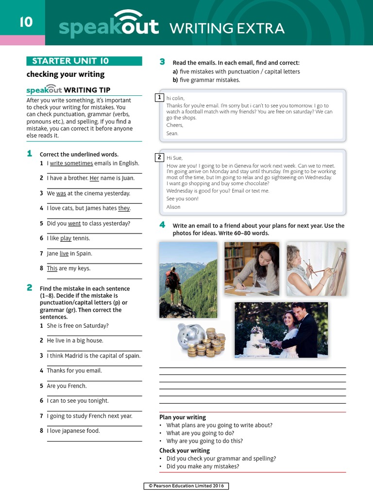 Speakout Writing Extra Starter Unit 10 | PDF | Morphology | Grammar