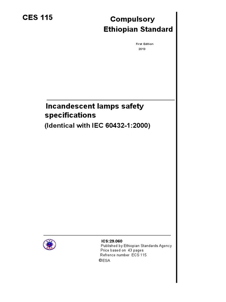 CES 115 - 2013, Incadescent Lamps Safety Specifications | PDF ...
