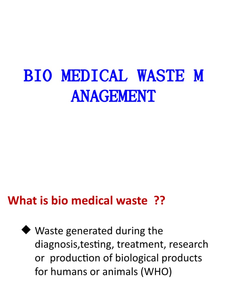 Bio Medical Waste Management | PDF