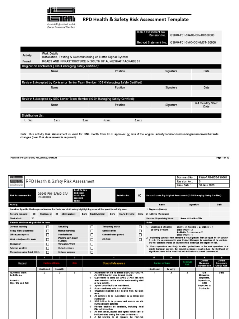 App-16.2 - Risk Assessment For Traffic Signal System | PDF | Crane ...