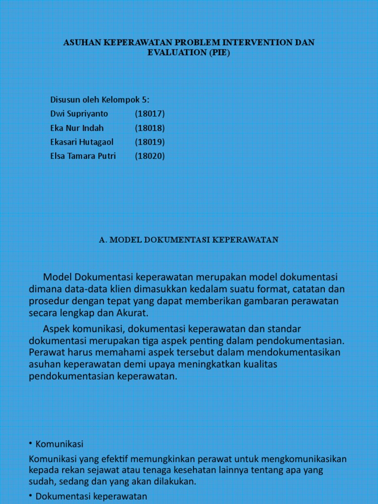 Asuhan Keperawatan Problem Intervention Dan Evaluation (Pie) | PDF