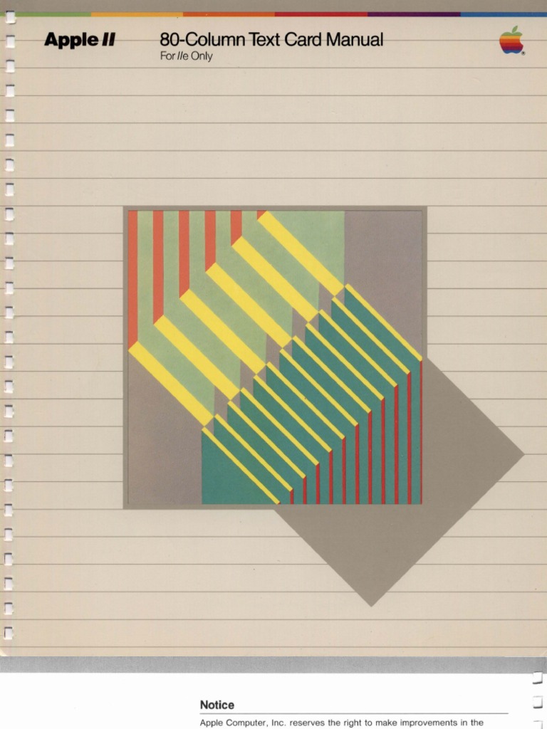 Apple II 80 Column Text Card Manual | PDF | Booting | Electromagnetic ...