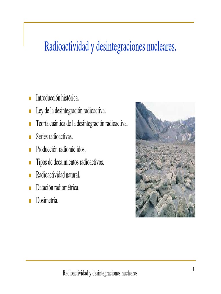 Desintegraciones Em2011 | PDF | Desintegración radioactiva | Núcleo atómico