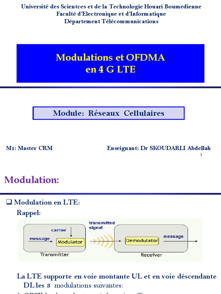 2-Chapitre - 4G LTE Modulations Et OFDMA | PDF | Modulation ...