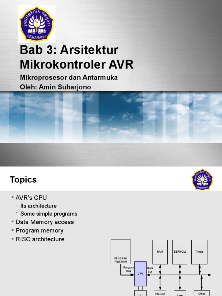 03 Bagian 1 Arsitektur AVR | PDF | Central Processing Unit | Integrated Circuit