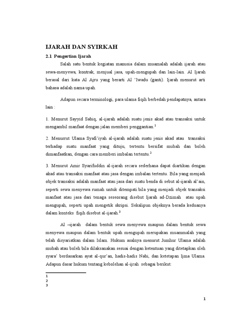 Hikmah dan Rukun Ijarah dalam Islam | PDF