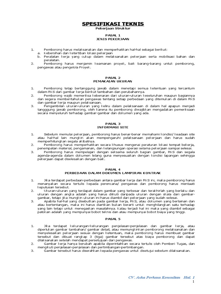 Spesifikasi Teknis Proyek | PDF