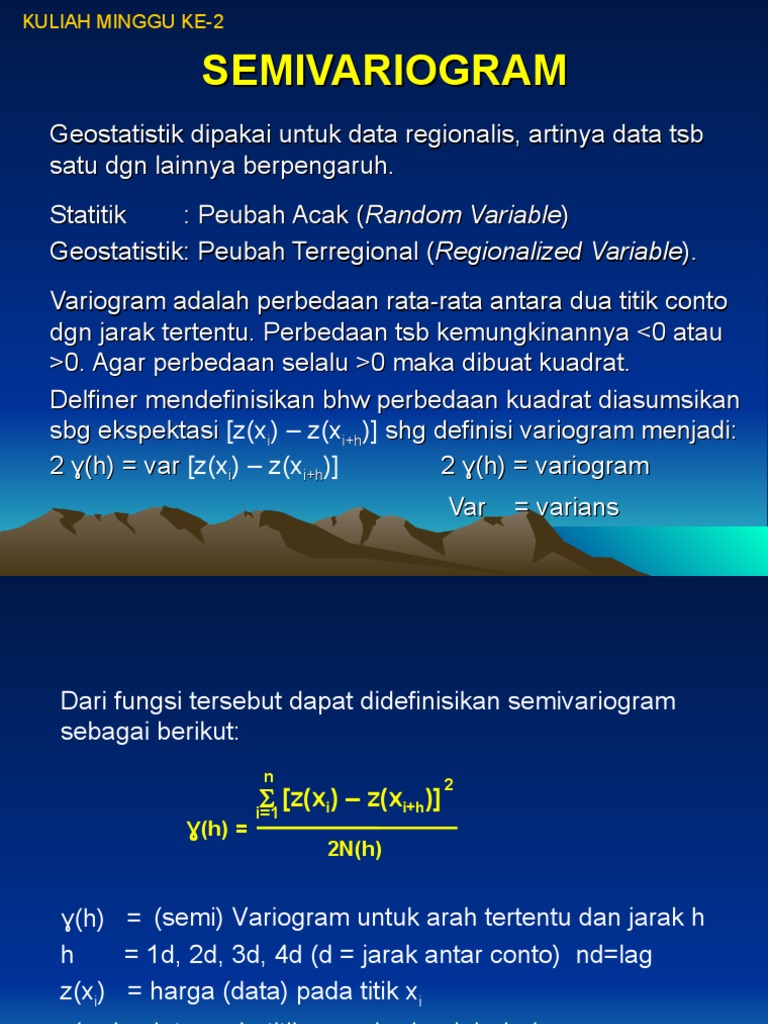 Geostatistik dan Semivariogram | PDF | Metode & Bahan Ajar