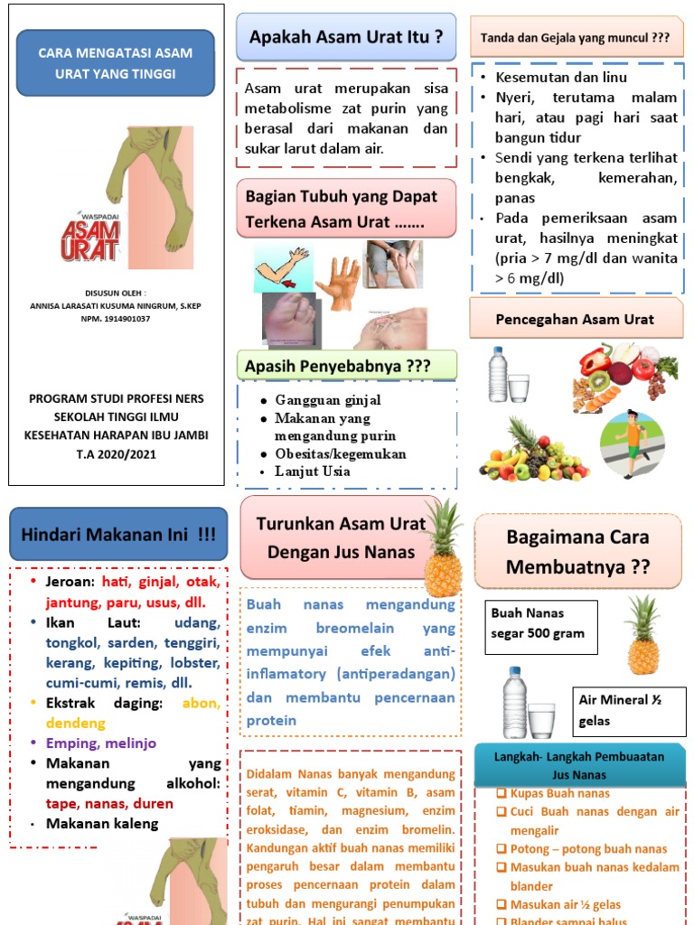 Leaflet Jus Nanas Terapi Komplementer Artritis Gout | PDF