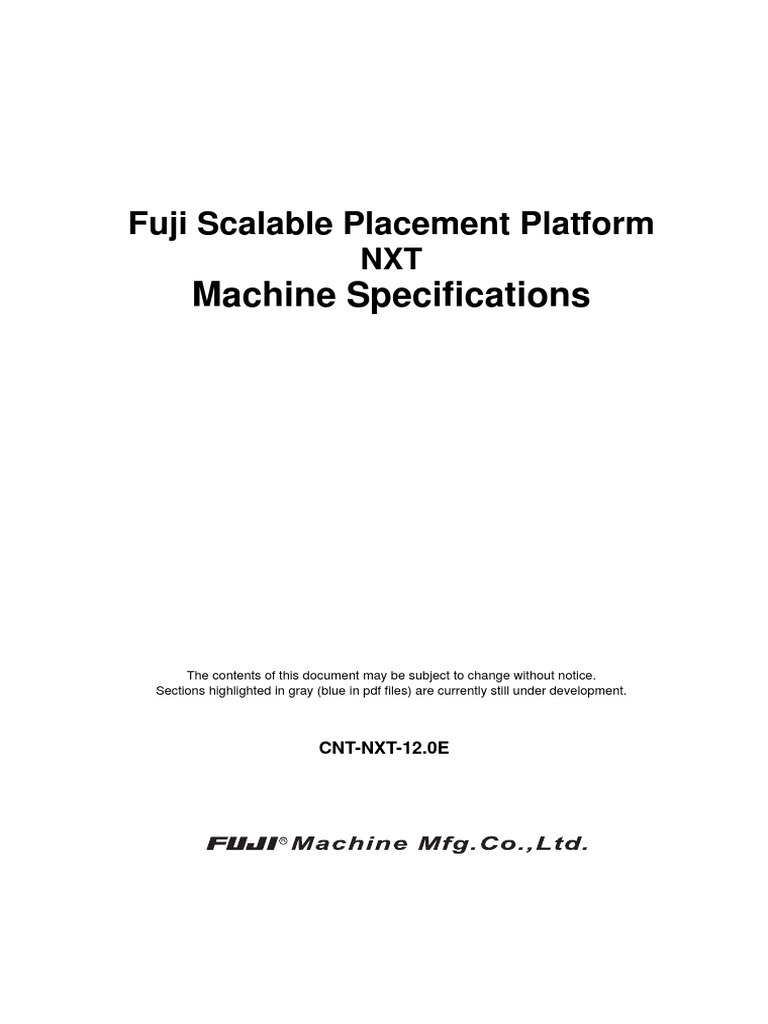 Machine Specifications: Fuji Scalable Placement Platform | PDF ...