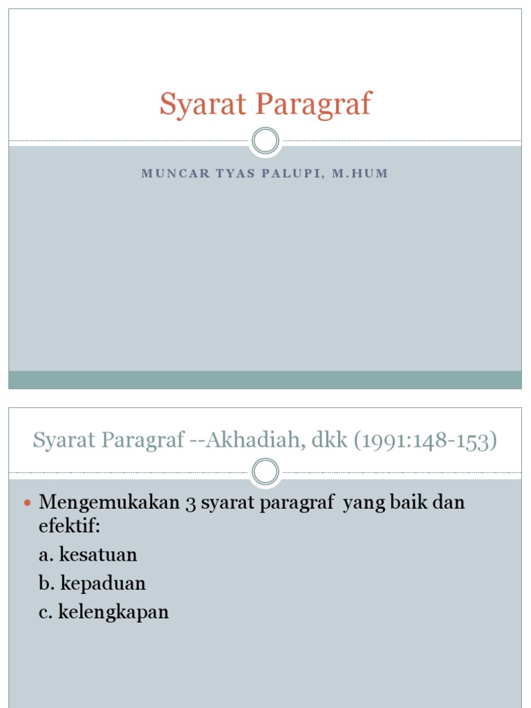 Syarat Paragraf | PDF